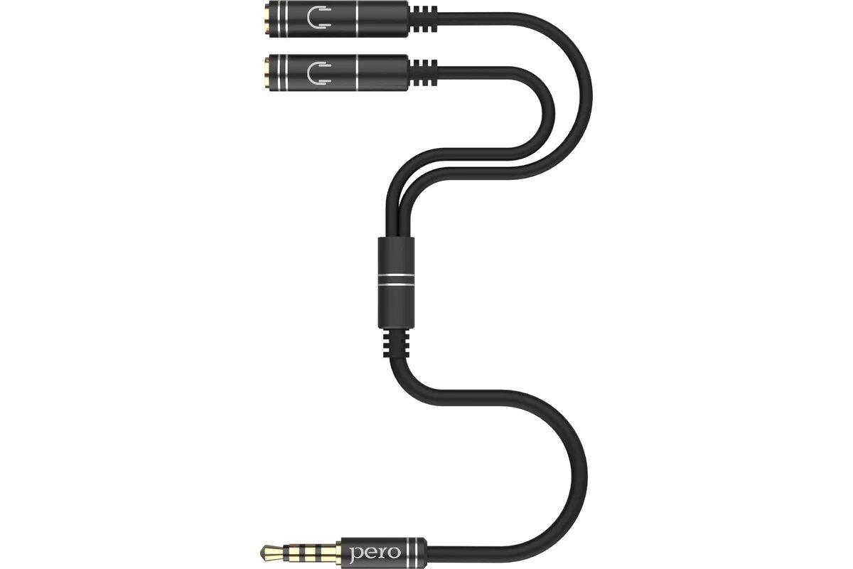 PERO Аудио разветвитель AD07 PREMIUM AUX SPLITTER, черный PRAD07MSBK