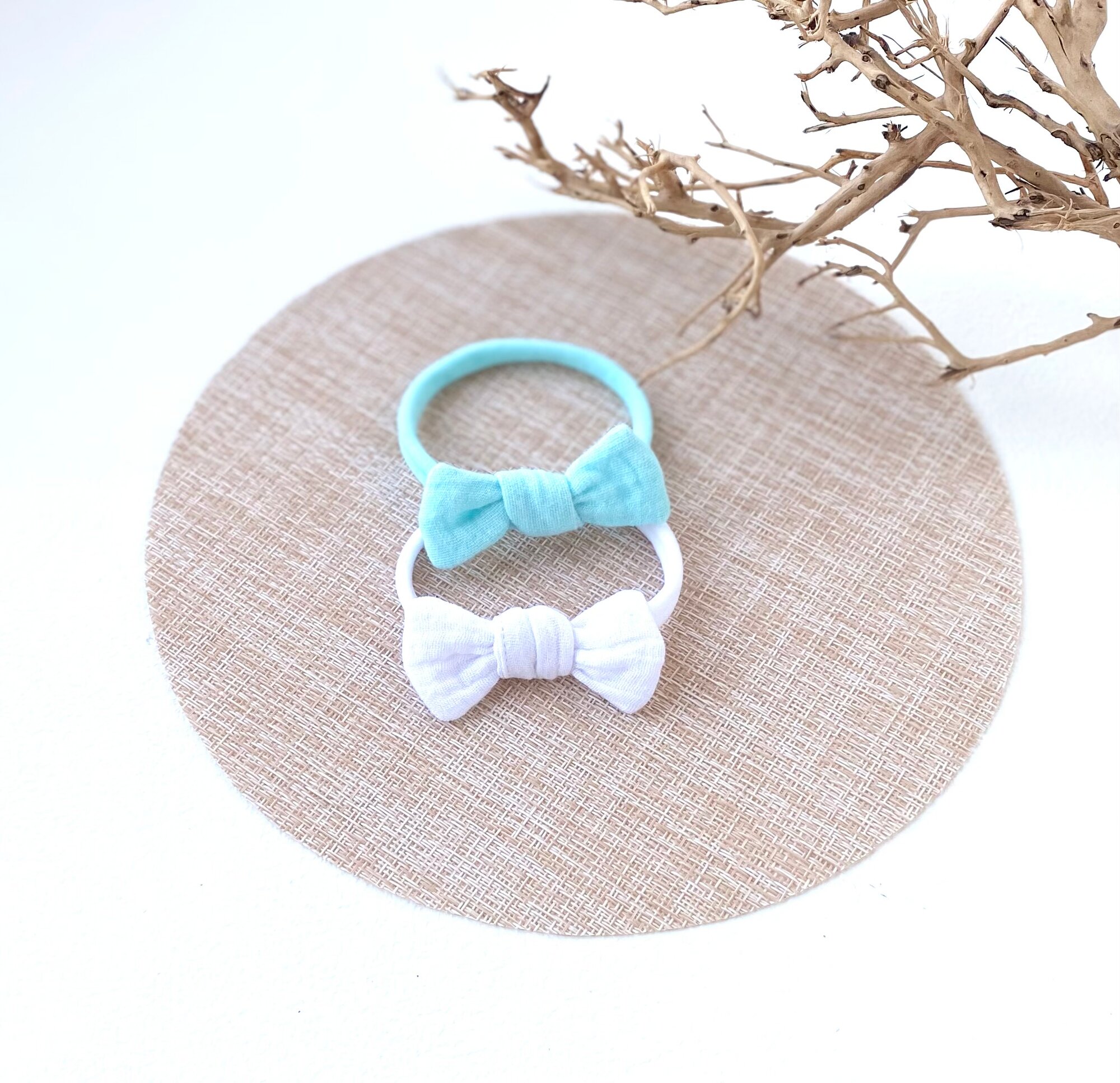 Повязка на голову для новорожденного, из муслина, нарядный аксессуар