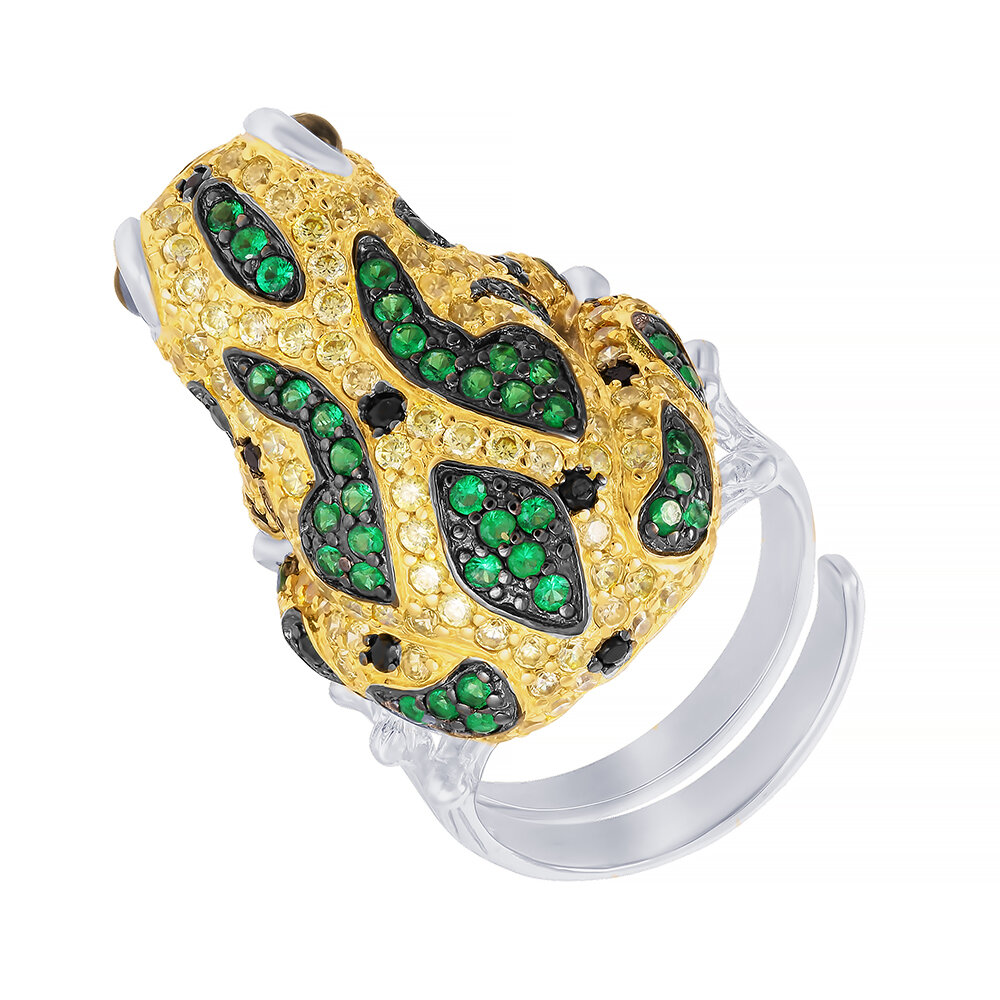 Кольцо, серебро, 925 проба, родирование, циркон