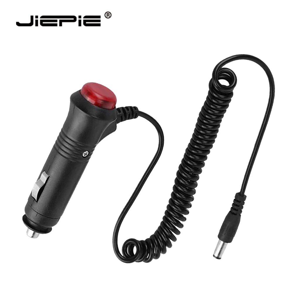 Автомобильный адаптер зарядное устройство прикуриватель штекер питания разъем/штекер/разъем постоянного тока 5,5 мм * 2,1 м пружинный кабель питания 1-2 для всех автомобилей