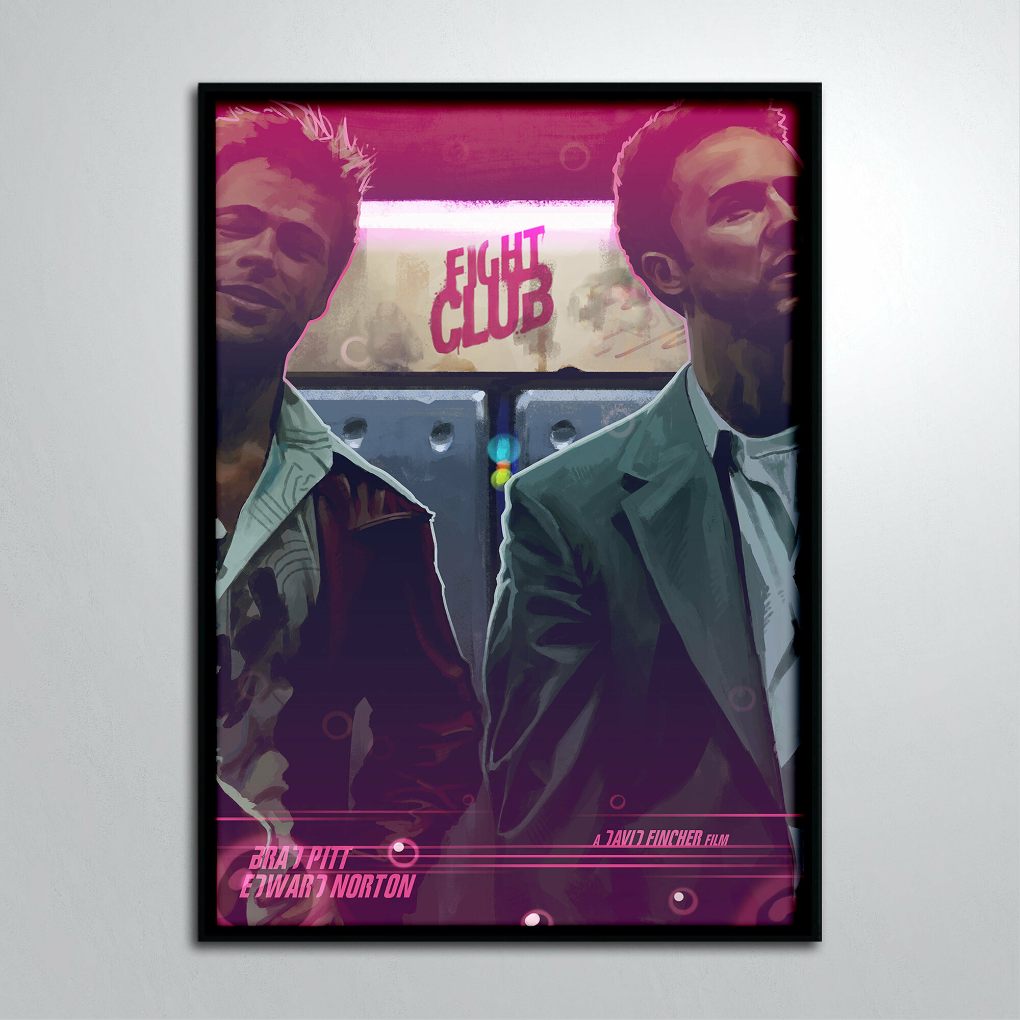 Постер без рамы/ Бойцовский Клуб Неон