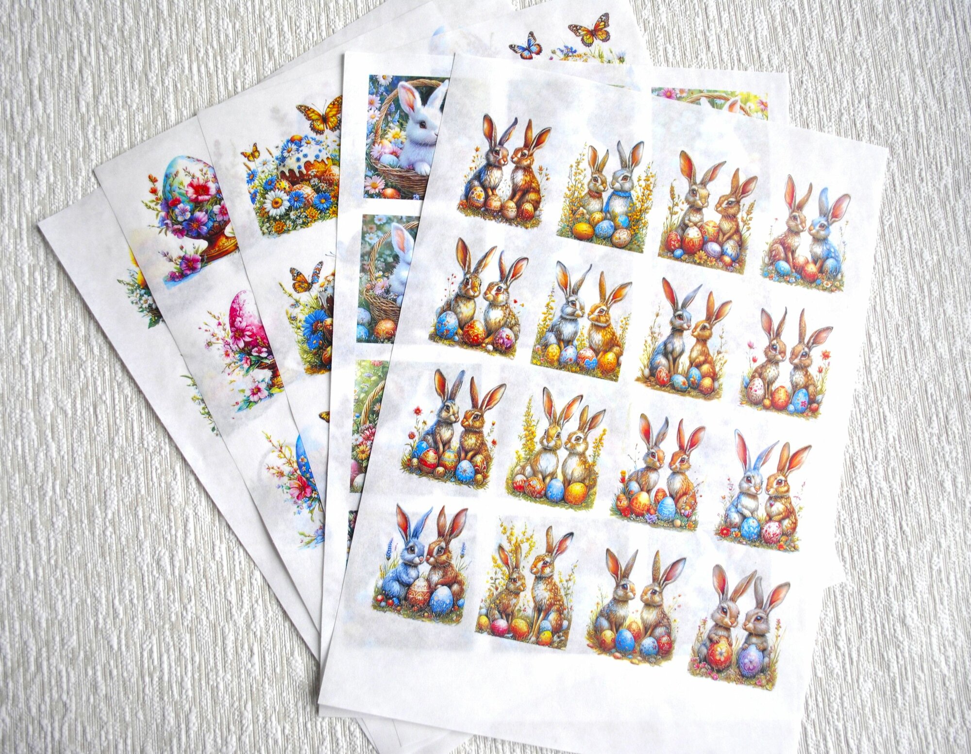 Набор бумаги для декупажа 5 листов А4, 40 гр/2м.