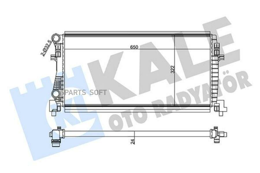 KALE 355555 Радиатор охлаждения для а/м Skoda Octavia A7 (13-)/Audi A3 (12-) 1.2T/1.6D M/A ()