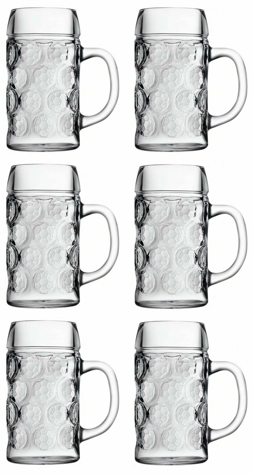 Пивные кружки Pasabahce Pub набор 6 штук 625 мл, стеклянные.