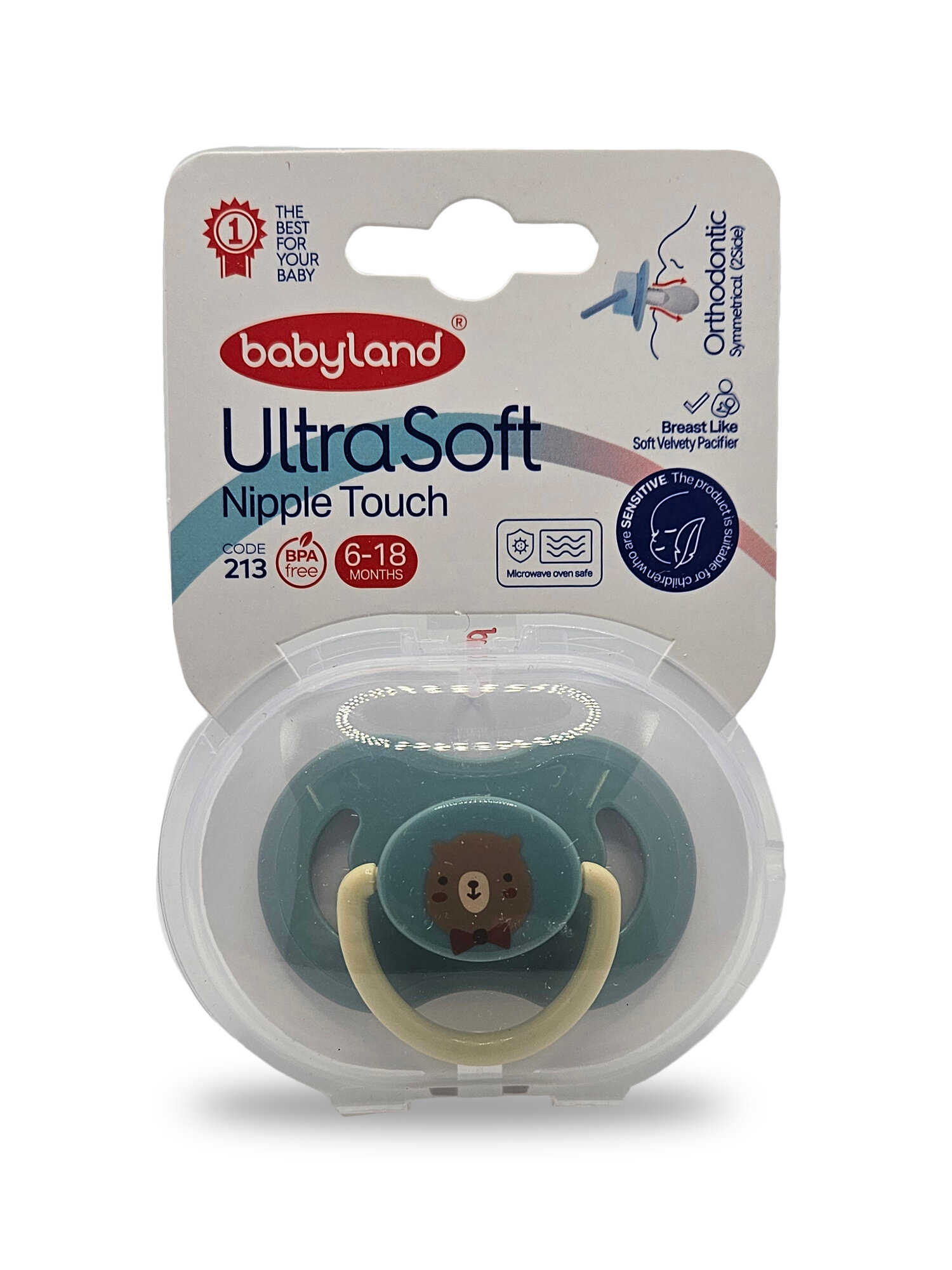 Пустышка Baby land Ultra Soft симметричная силикон 6-18 мес