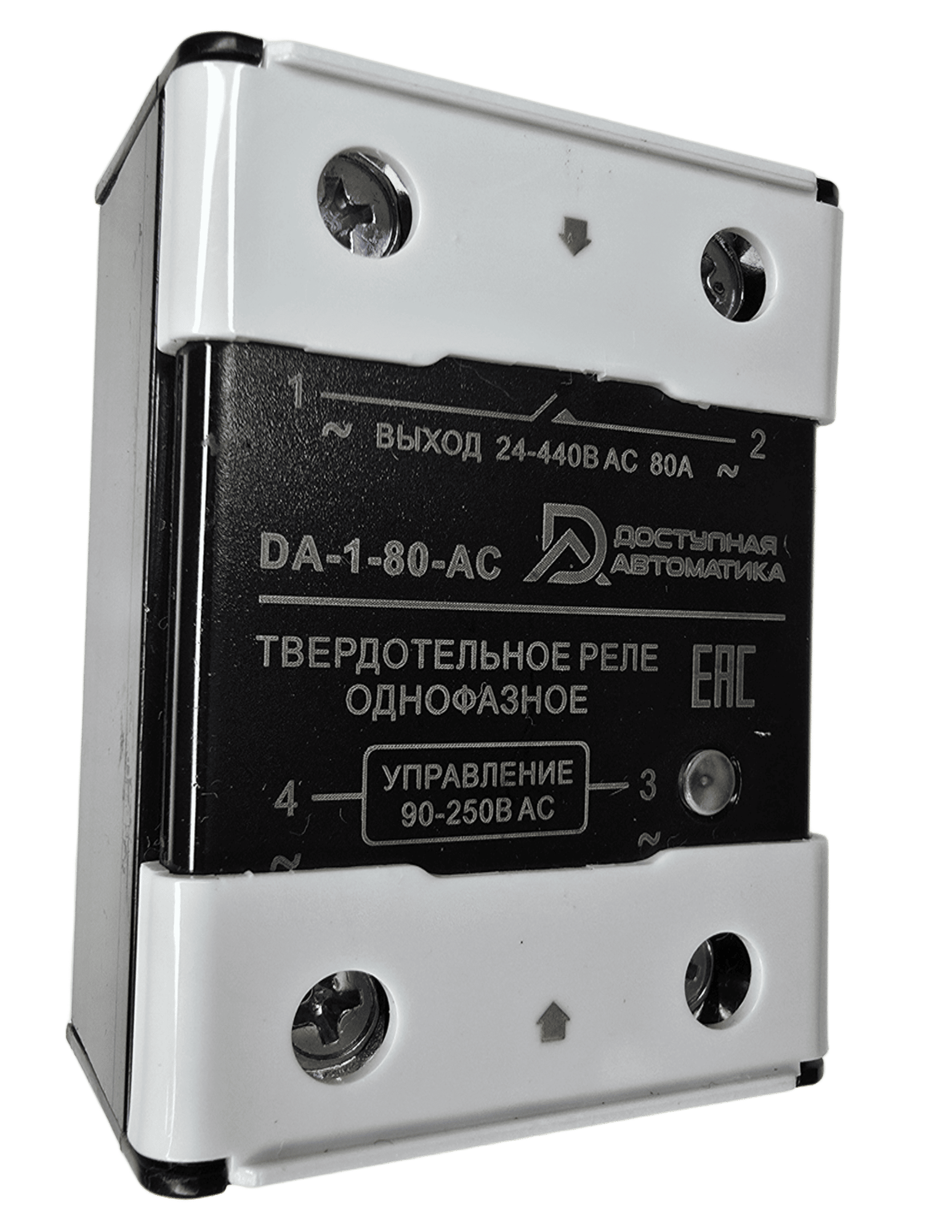 DA-1-80-AC Твердотельное реле 1 фаза 24-440В AC 80А, управление 90-250В AC