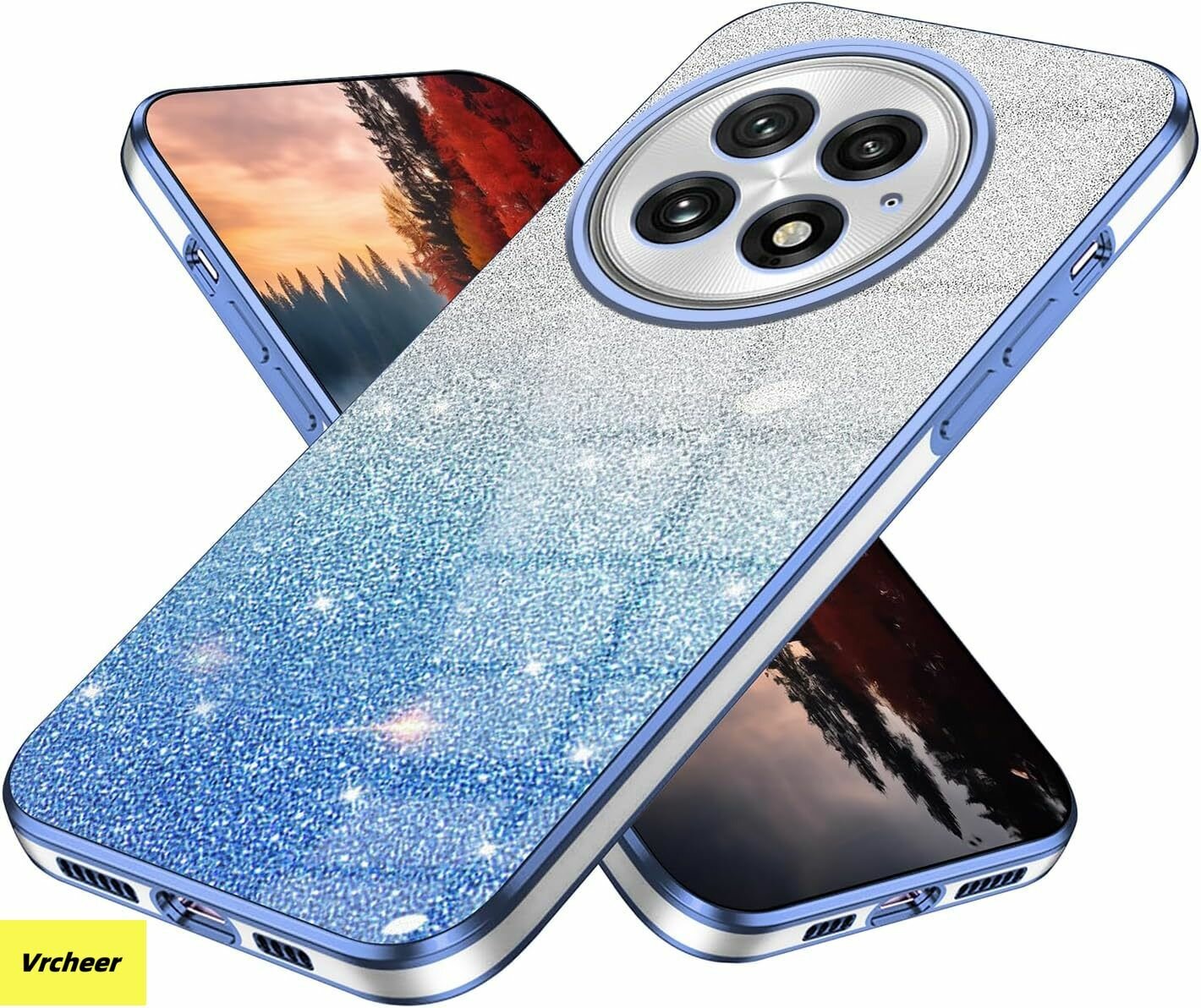 Чехол для OnePlus 13 (Ван Плюс 13, Они Плас 13) с Блестками / Блестящий / Силиконовый со стразами, с Защитой Камеры. чехол золотистый женский/синий