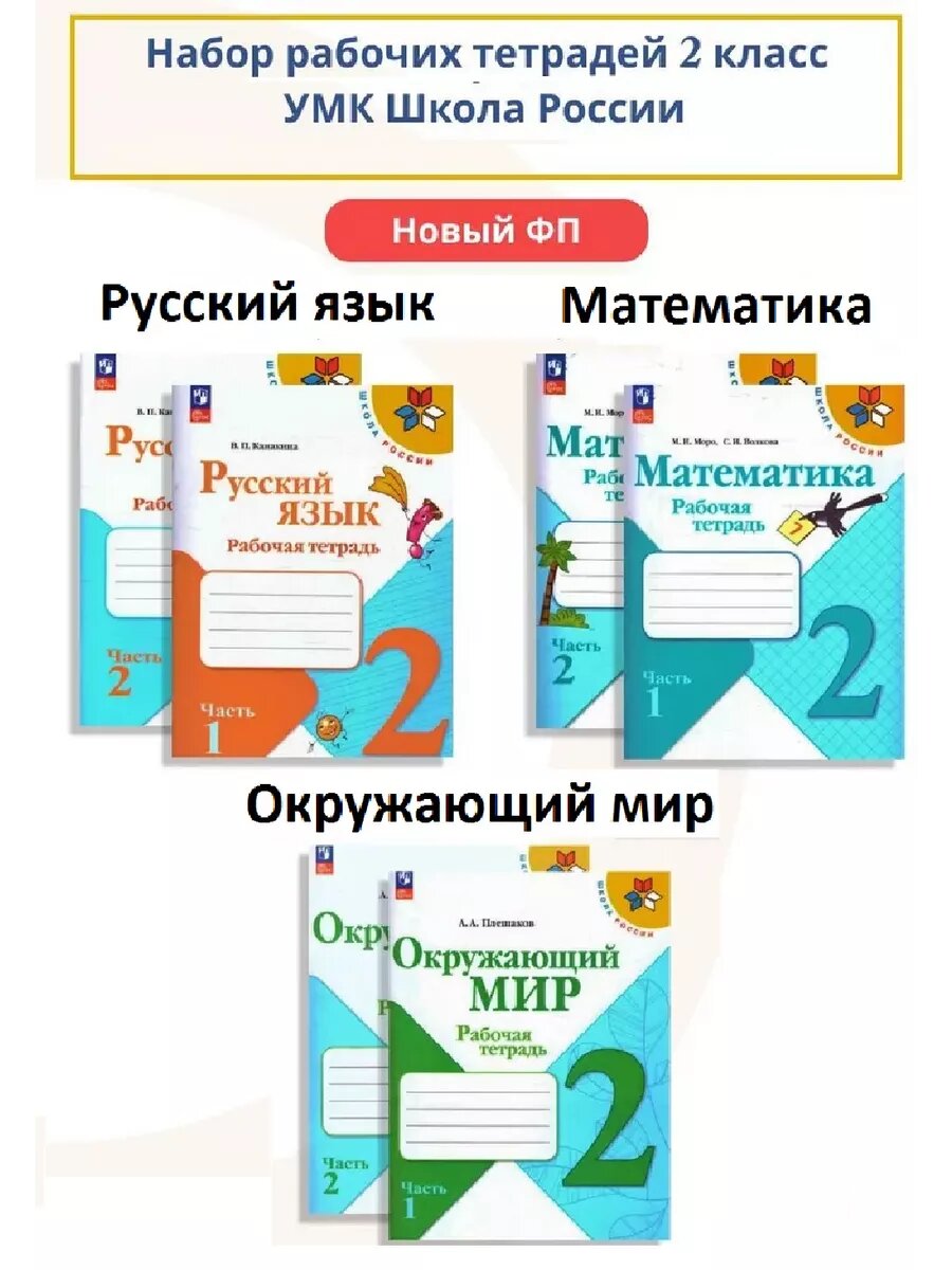 Школа России 2 класс Набор Рабочих тетрадей Рус. Мат. Окр.