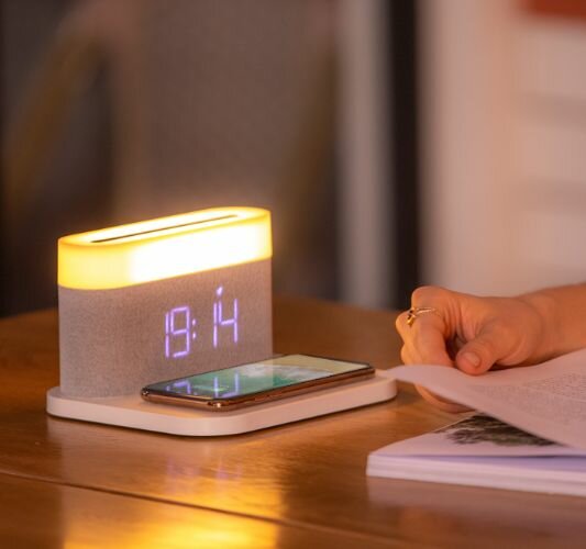 Ночник с часами Led Lamp Wireless Charger