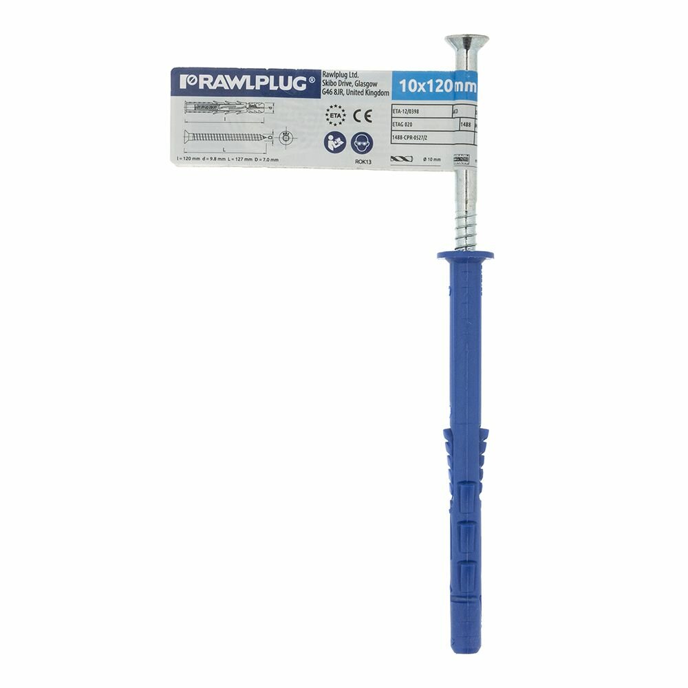 Дюбель рамный R-P5-FF1-N-10L120 10х120 мм с шурупом 7х129 мм