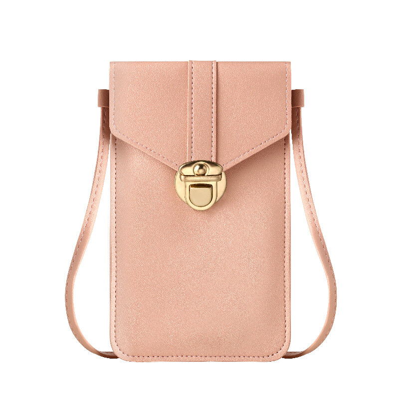 Сумка для телефона, женская, сенсорная, прозрачная, светло-розовая