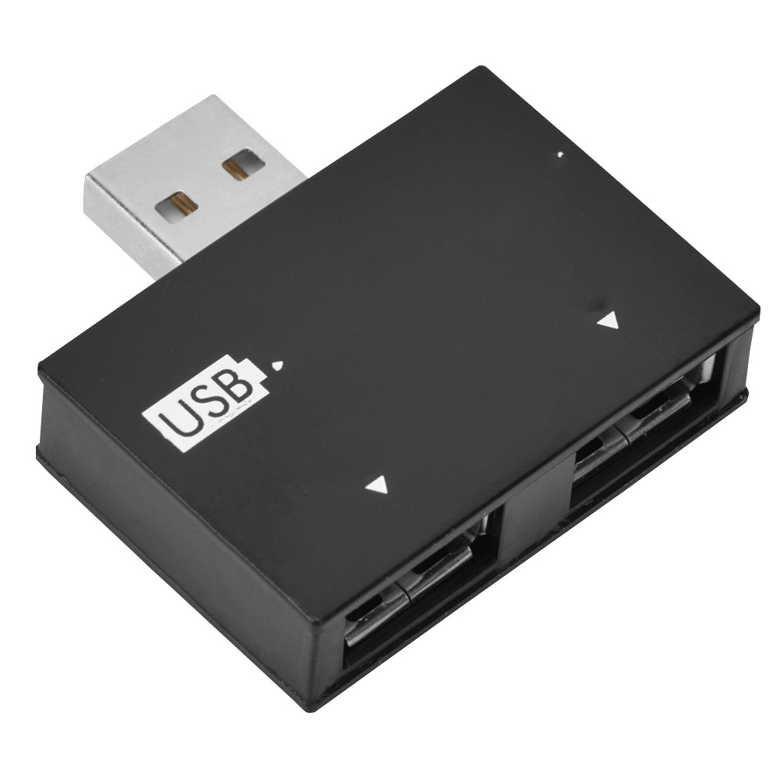Хаб USB2.0 Мужчина-2-портовый USB-двойной зарядные устройства концентратор адаптера сплиттера (черный)