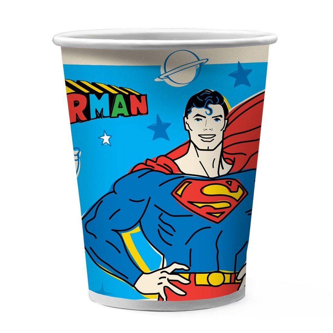 Набор бумажных стаканов ND Play Superman, желтых, 6 шт, 250 мл (302610)