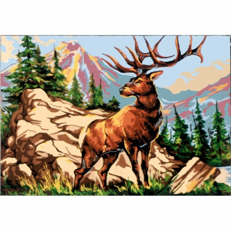 Канва GOBELIN L. DIAMANT "Олень", жесткая, с рисунком