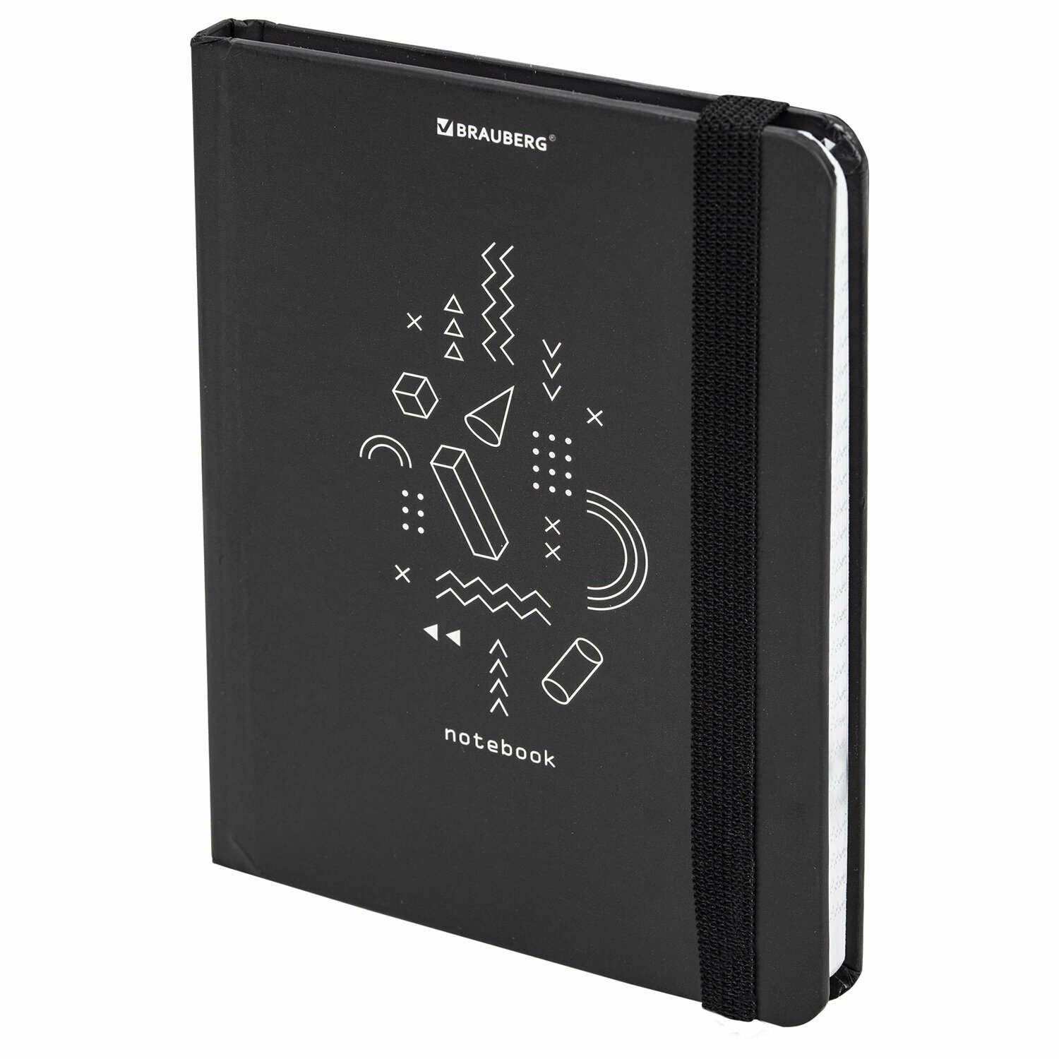 Блокнот Brauberg с резинкой в клетку 96 л, А6 109х148 мм, твердая обложка Elements (113736)