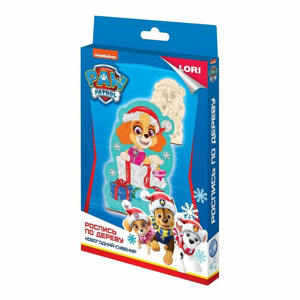 Роспись по дереву LORI Новогодний сувенир, Щенячий патруль "Маршалл", в коробке (Фнс-010)