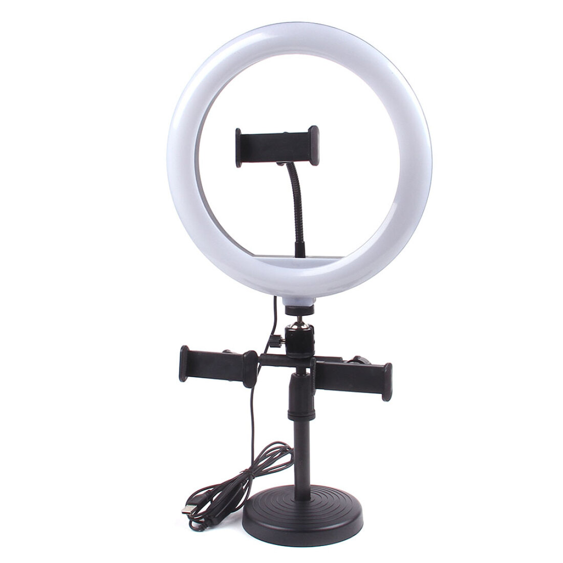 Комплект кольцо для селфи 26см с подставкой держателем для 3х телефонов на стол