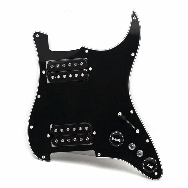 Alnico 5 Prewired Strat Pickguard Накладка с разделителем катушек HH Loaded Pickguard с набором звукоснимателей хамбакера, многоцветная