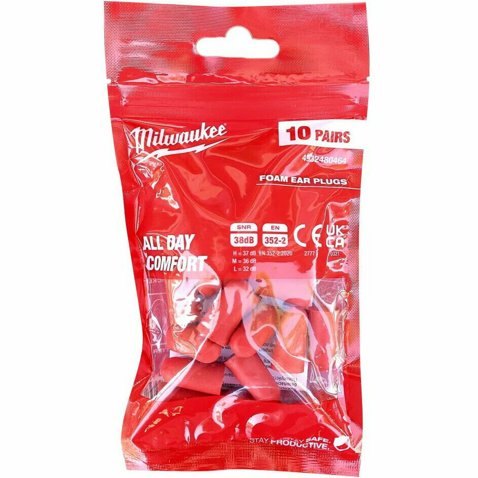 Вкладыши противошумные Milwaukee (беруши), 10шт, 4932480464