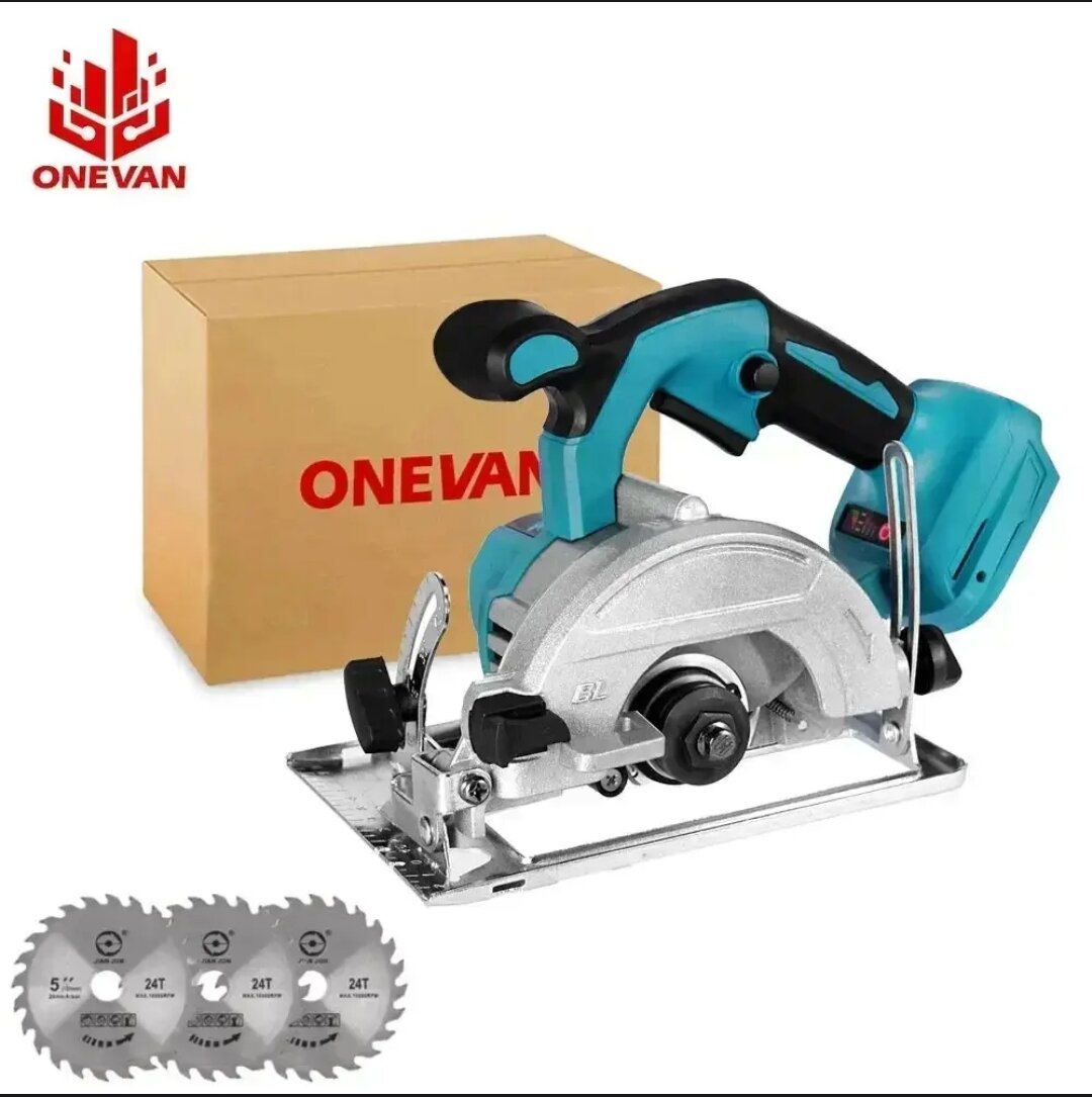 Аккумуляторная циркулярная пила ONEVAN 1000 Вт, 125мм, БЕЗ АКБ