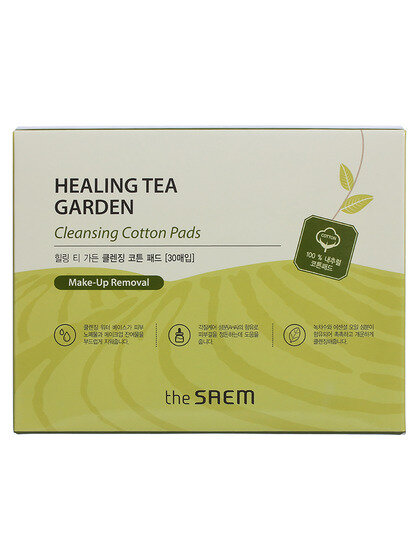 Пэды Sung bo Cleamy для лица Healing Tea Garden Cleansing Cotton Pads , очищающие, с экстрактом зеленого чая, 7мл*30шт