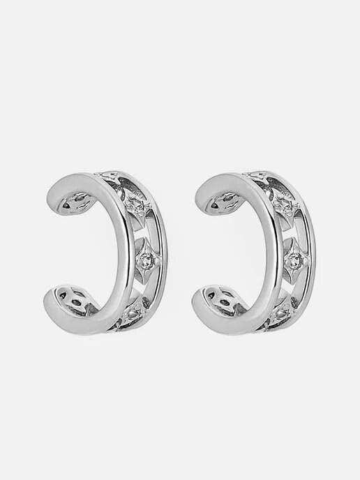 Серьги каффы, кристаллы Swarovski