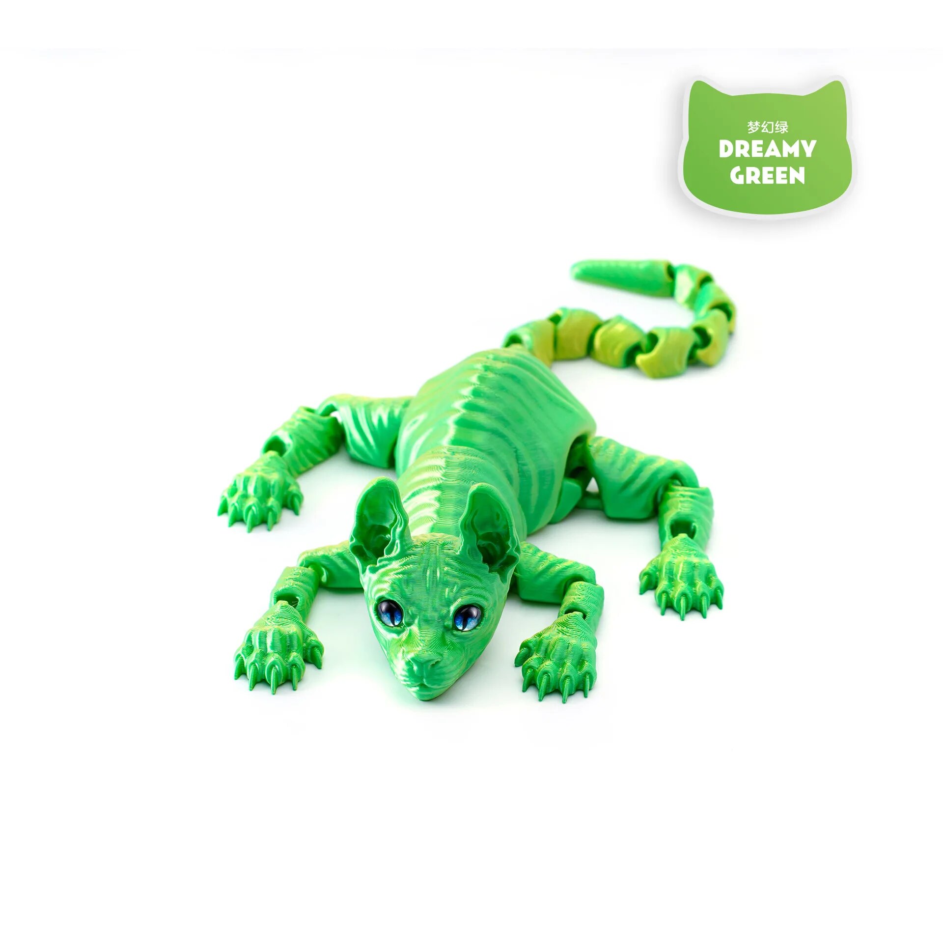 MOONBIFFY 3D-печать sphynx cat figurine Dream green