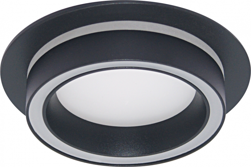 Светильник встраиваемый GX53 TERRA круг черный, 17W, 105*40 мм