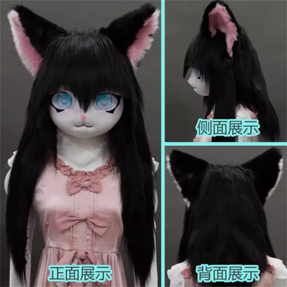 Пушистый меховой костюм-кигуруми кошка/кролик A11