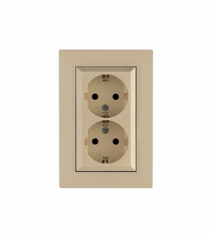 Розетка 2-я Karea RIZZ с заземл. крем Makel 88010082