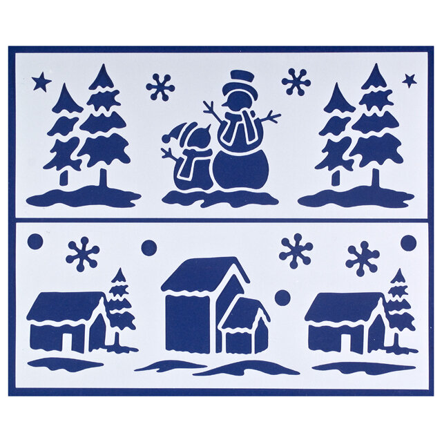 Трафареты на окна Новогодние истории 40*16 2 шт, Peha, JC-20325