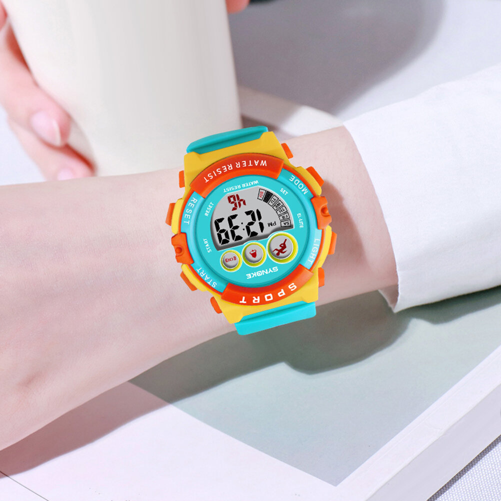 Детские часы, спортивные цифровые водонепроницаемые светодиодные часы, часы с будильником для мальчиков и девочек, дети