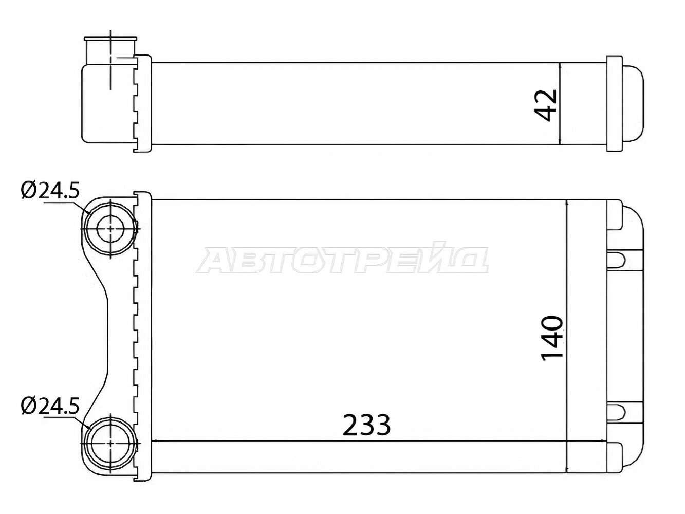 Радиатор отопителя салона, печки, трубчатый для Ауди A4, S4, RS4 арт ST870028 SAT