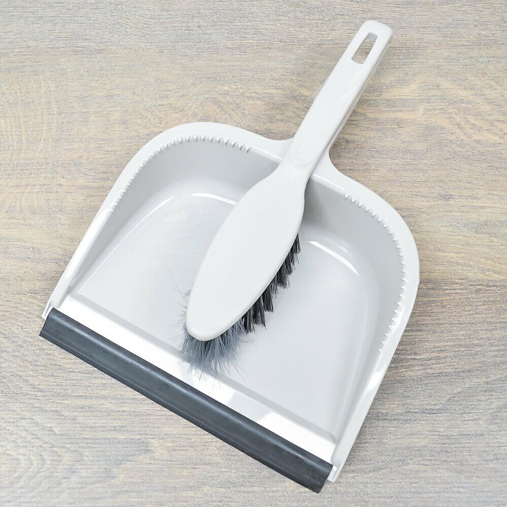 Щетка-сметка 'Rimo' с совком, серый, пластик, резиновая кромка