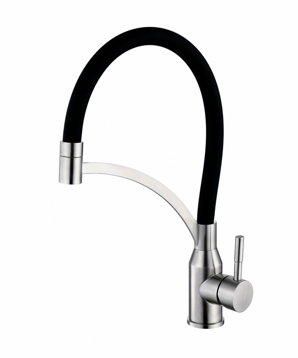 Смеситель для кухни с гибким изливом от бренда Hansen из нержавеющей стали HN56043-GC сатин