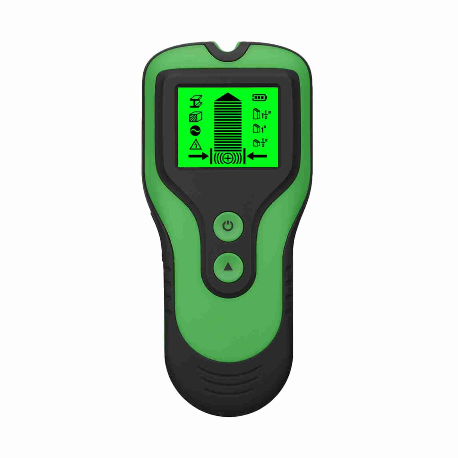 Детектор стен 3в1 с дисплеем, дерево/металл/проводка, зеленый