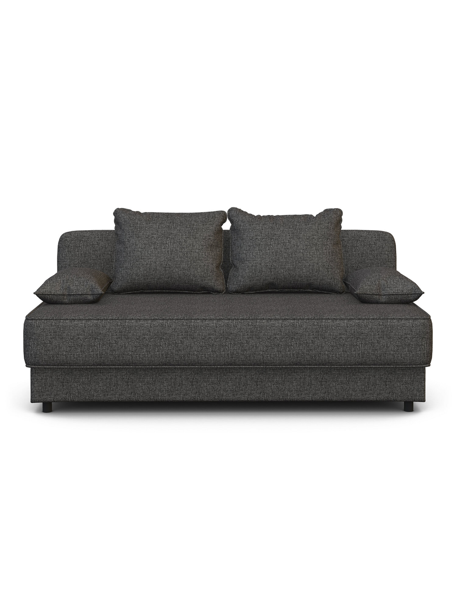 Диван Кушетка Прима 77х194 см, с ящиком для белья, рогожка темно-серый