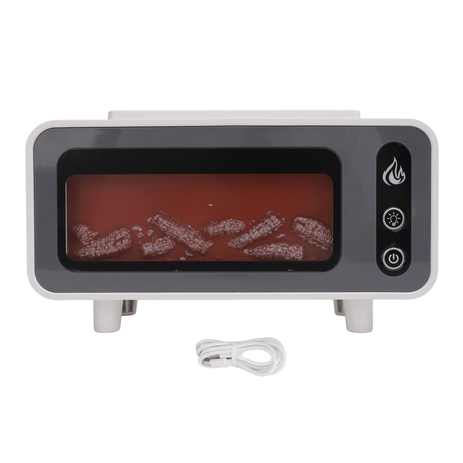 Камин аромат диффузор винтажный пламя эфирное масло USB Увлажнитель 200 мл для спа -салона йога белая