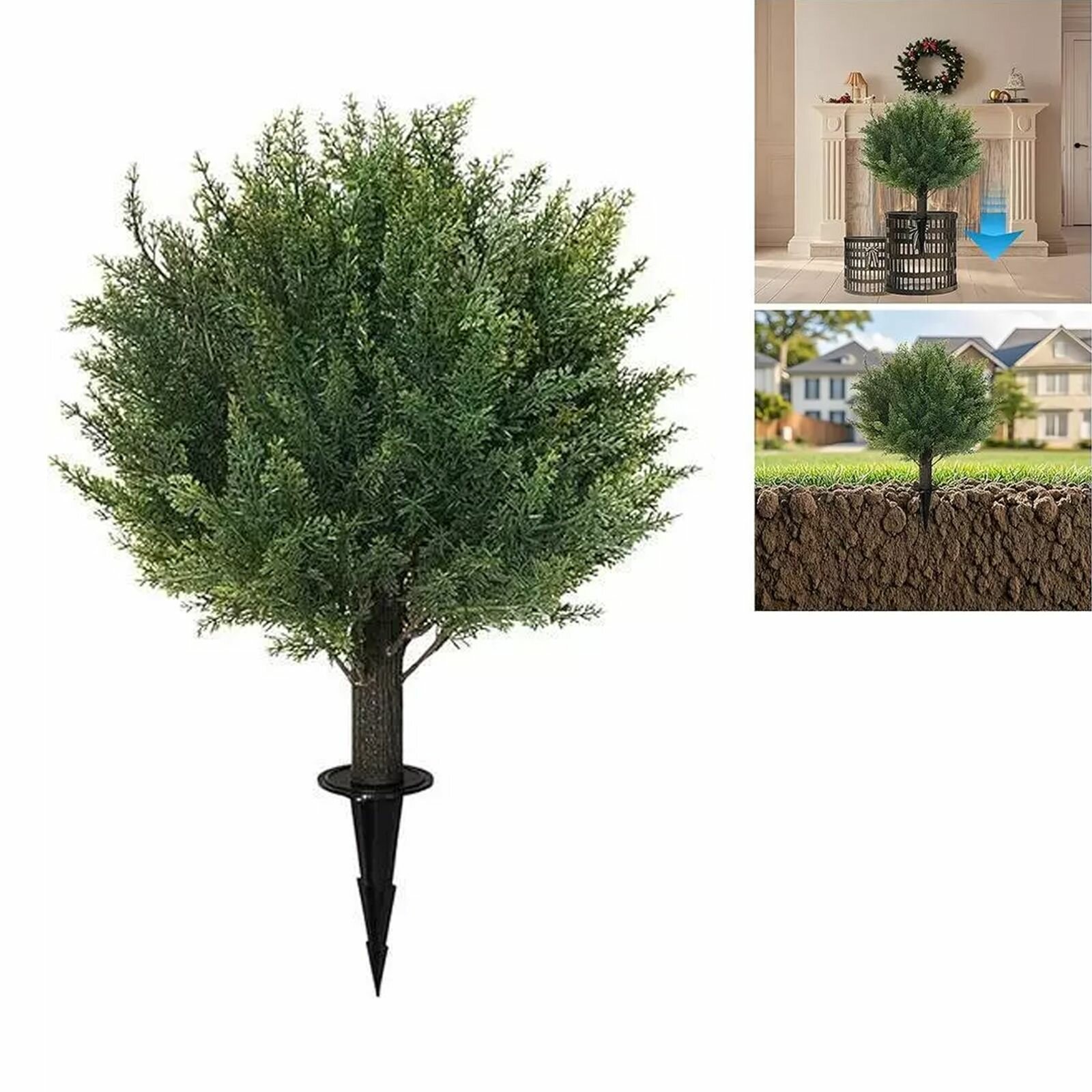 Крытый/наружный искусственный кедровый топиарий 45 см Устойчивые к ультрафиолетовому излучению деревья