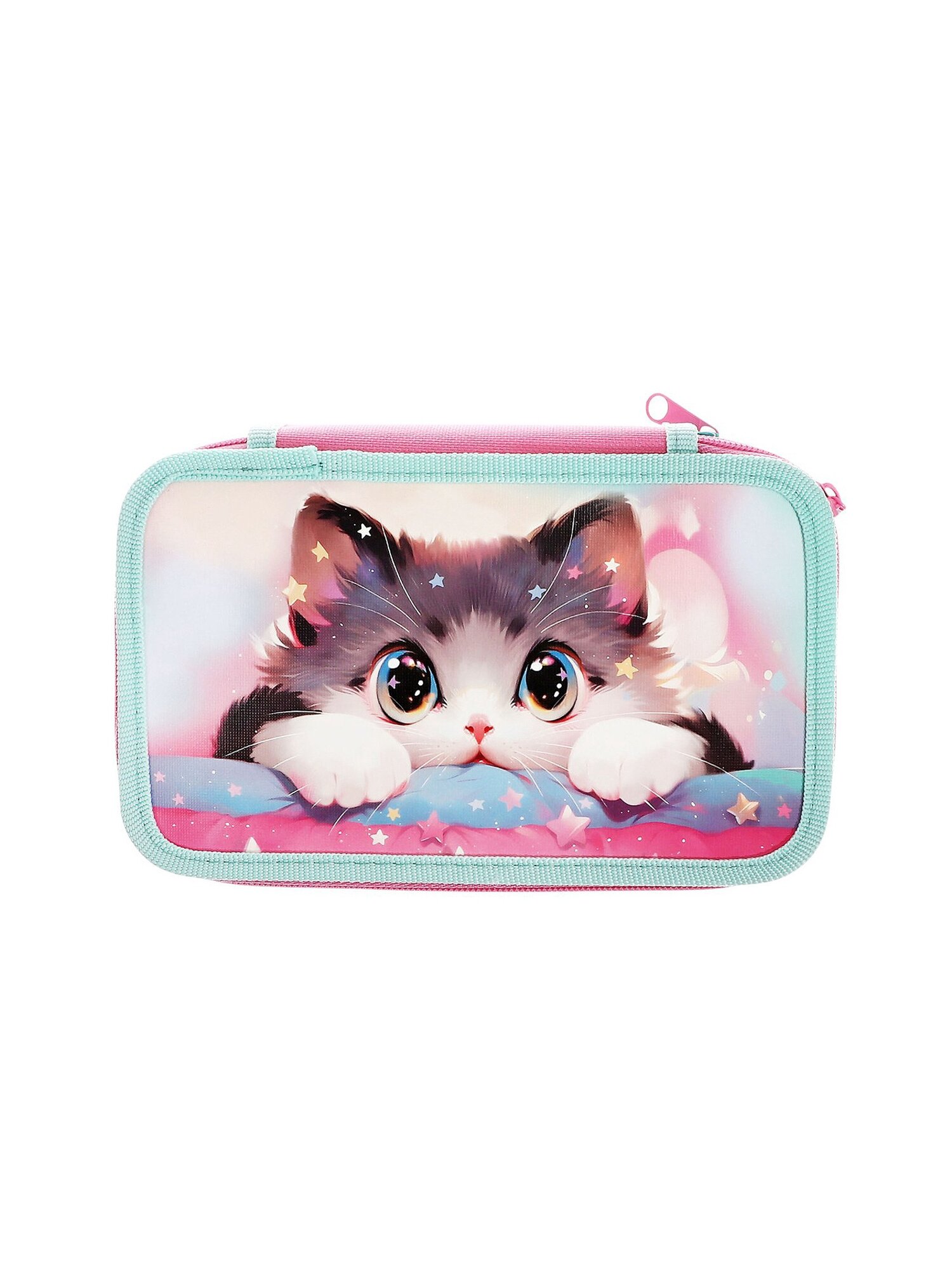 Пенал 3 секции, 125 х 205 х 55 мм, Calligrata 30П26/3 "Кот Корея", ламинированный картон