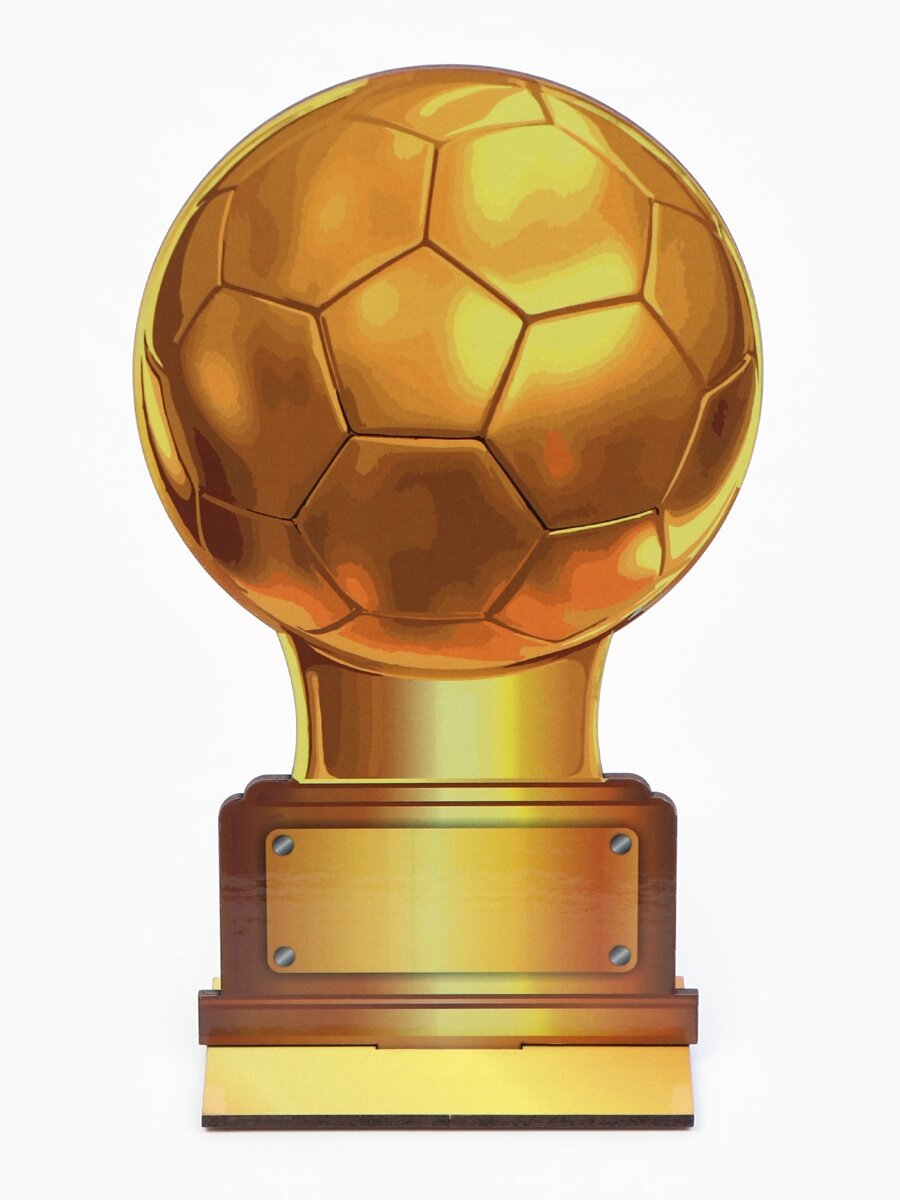 Стела "Футбольный мяч" 12,5 х 20,8см, золотая, на подарок, для спорта