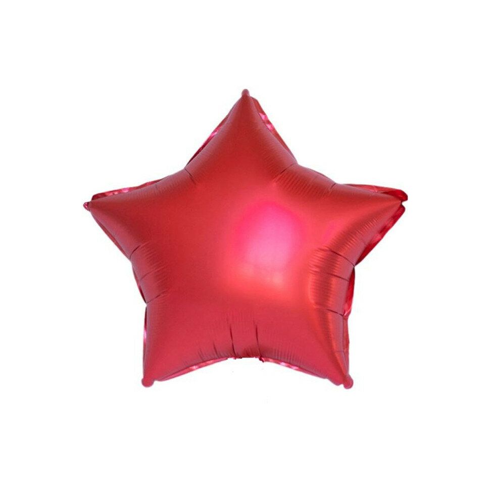 Воздушный шар, 45см, ПатиБум, "Звезда. Красный", фольгированный, 20 штук, 381487