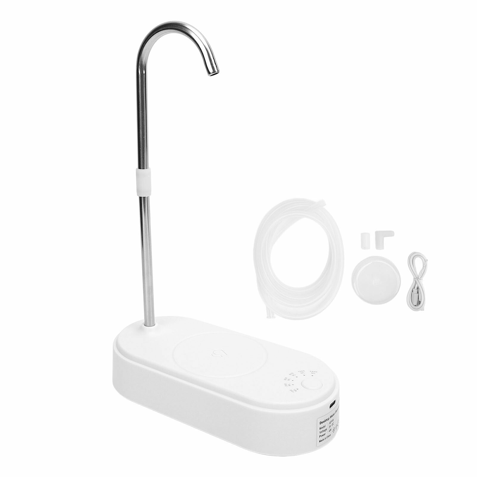 Настольный дозатор воды с шлангом с электрической бутылкой для питьевой воды поднос для насоса для гостиной кухня прикроватный белый