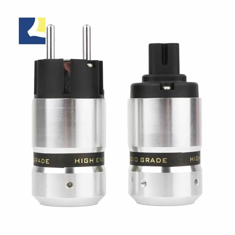 (MMEEYYR))Родированный Штекер Schuko + Гнездо C7 IEC, Вилка EU