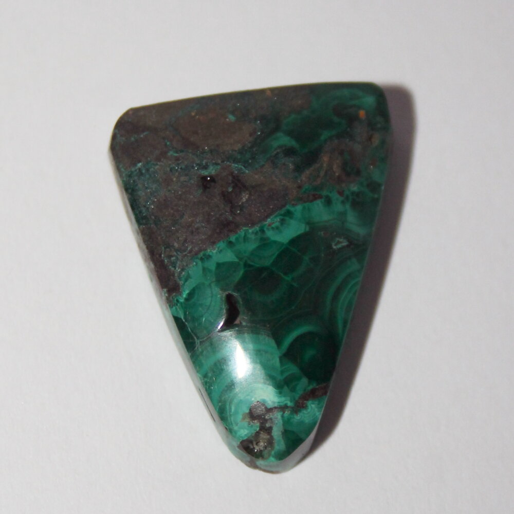 Малахит кабошон, натуральный камень, 21х16х3 мм, Урал, "True Stones"