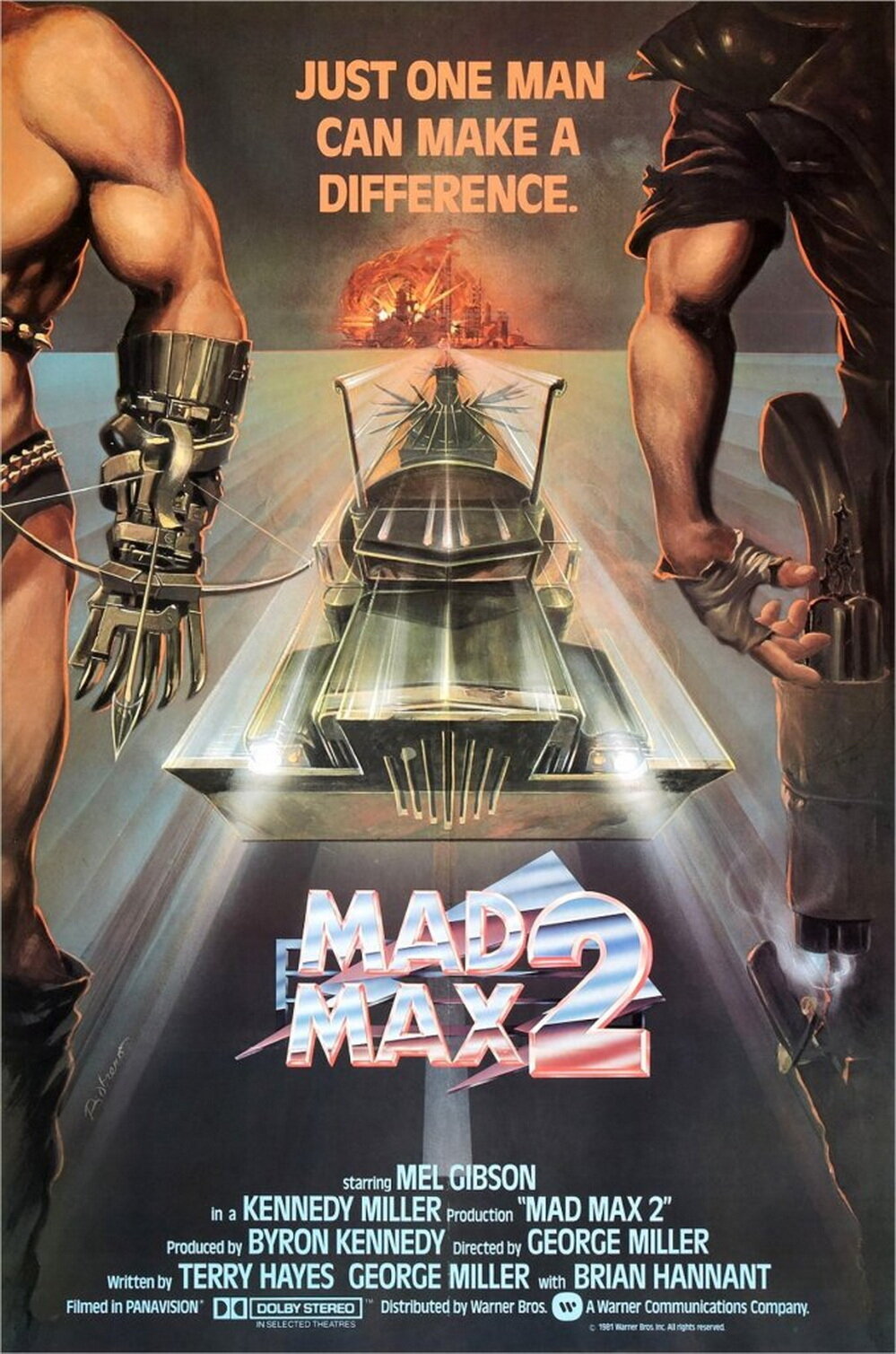 Плакат, постер «Безумный Макс 2: Воин дороги» *Mad Max 2: The Road Warrior***Год 1981** на холсте, размер 21х30см