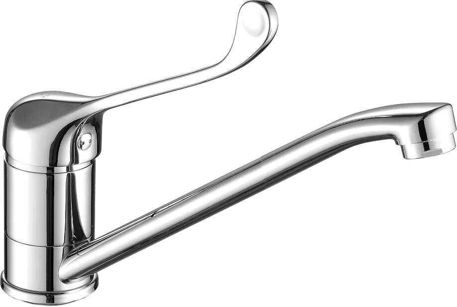 Смеситель для раковины Fashun A4954 хром, глянцевый, кран для ванной в раковину, из латуни, рычажный, с поворотным изливом, с керамическим картриджем, для инвалидов