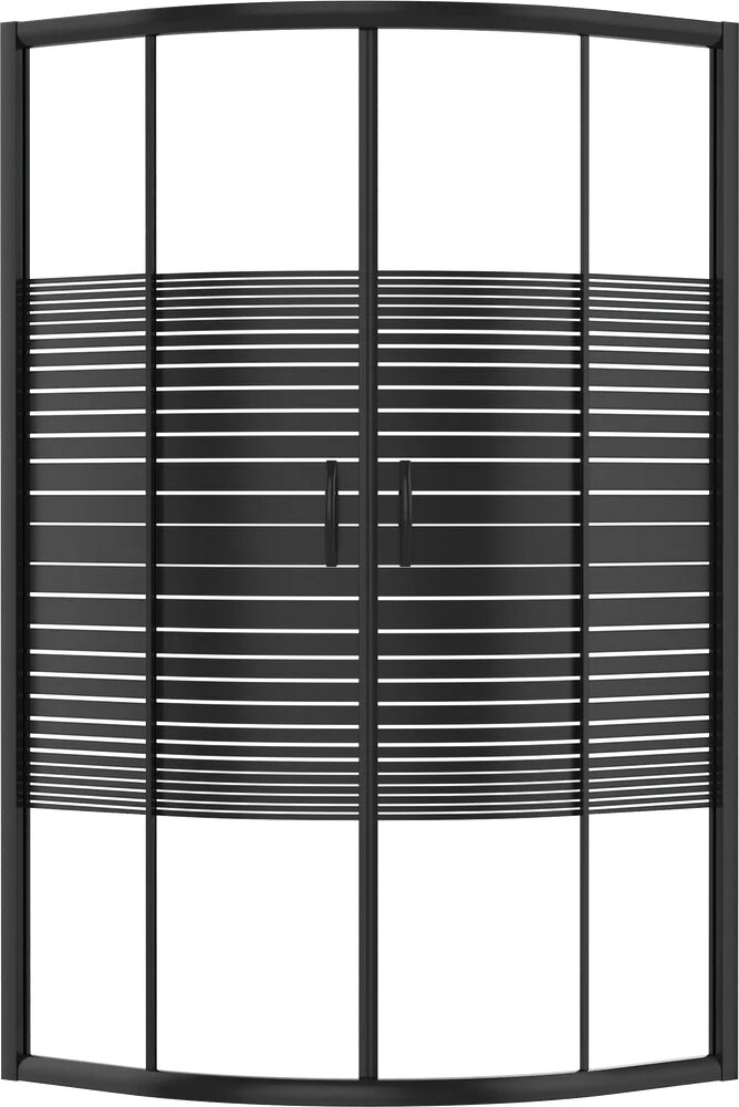 Душевой уголок DIWO Брянск без поддона, стеклянный, черный, 90x90, раздвижной