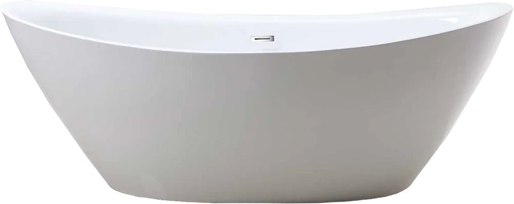 Акриловая ванна Vincea VBT-203 180x87, с каркасом, отдельностоящая, белая, глянцевая, со сливом-переливом, овальная