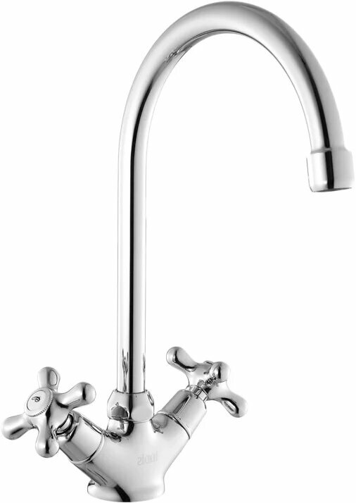 Смеситель для кухни IDDIS Jeals 59000T4C+W04 с поворотным изливом, хром, глянцевый, вентильный, латунный